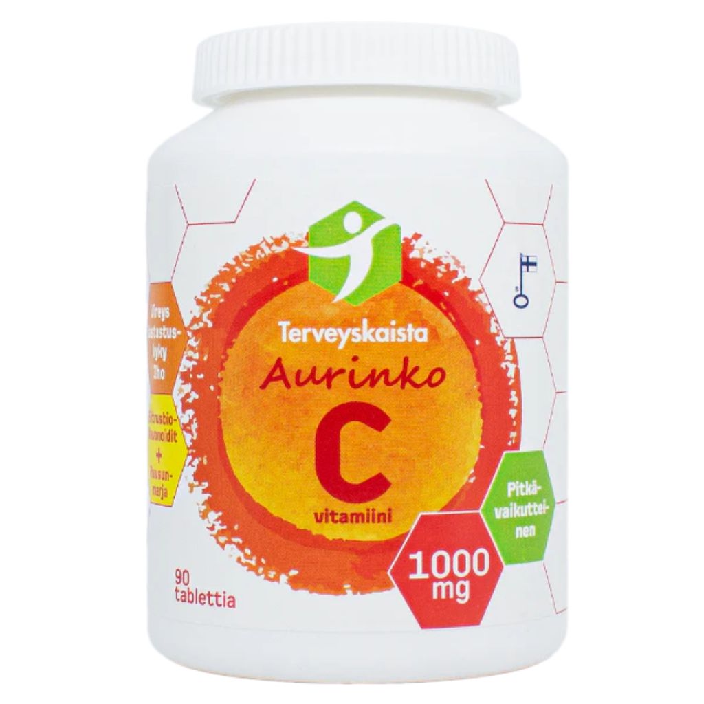 Aurinko C 1000 Mg Pitk vaikutteinen 90 Tabl Terveyskaista Fiksuapteekki